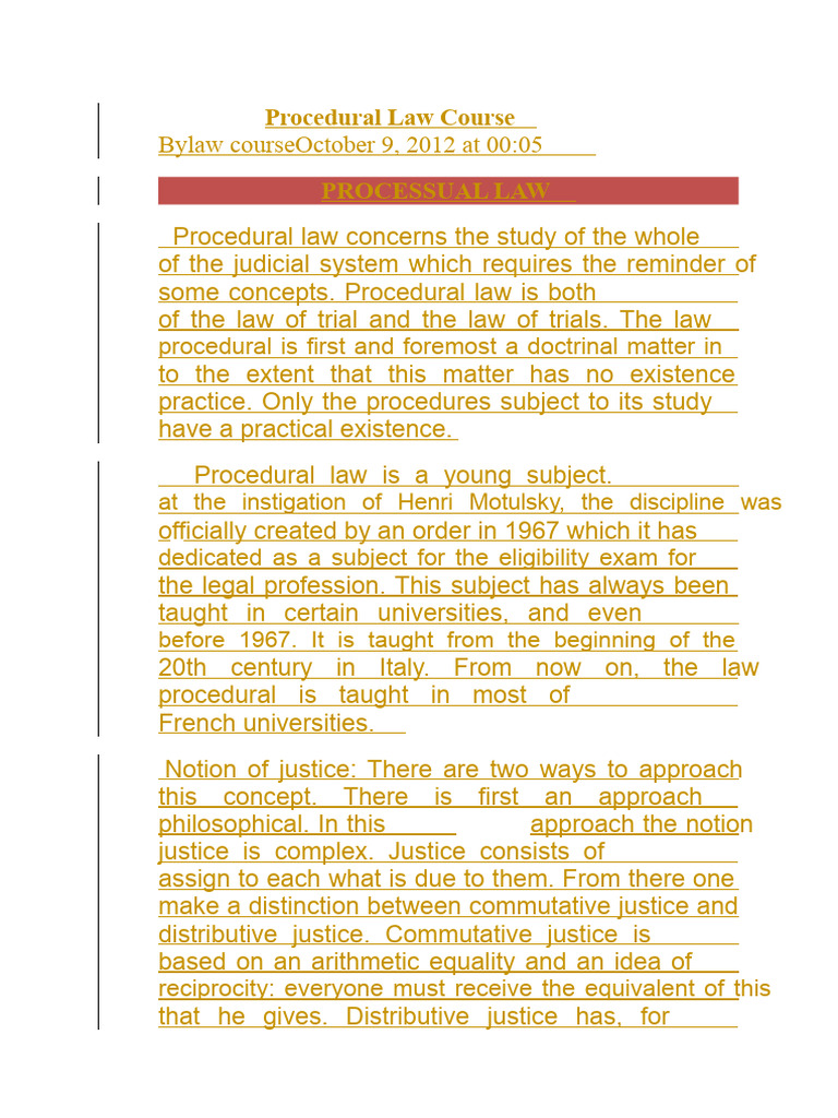 Procedural Law Course | PDF | Prosecutor | Jurisdiction