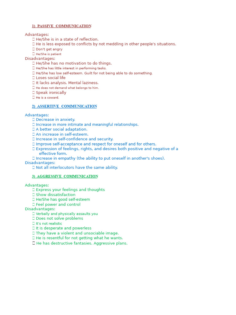 Assertive Aggressive Passive Communication | PDF
