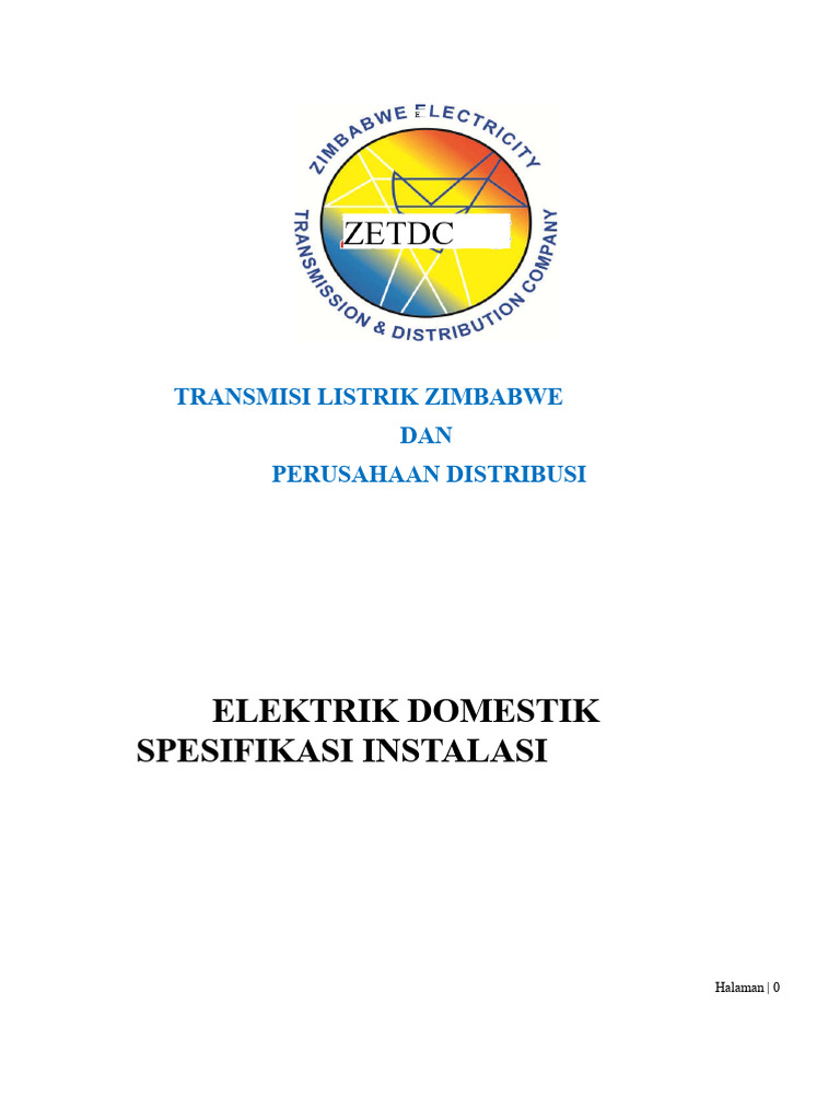 Spesifikasi Instalasi Listrik Zimbabwe | PDF