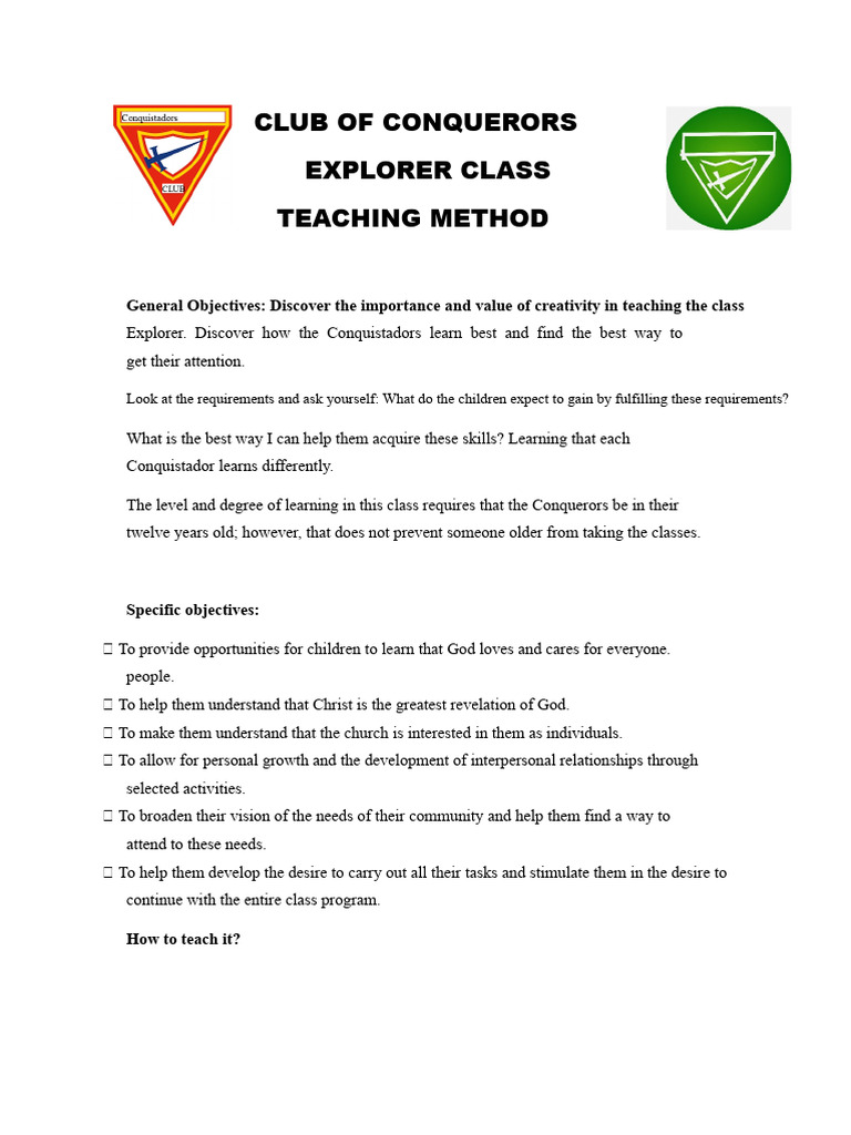 Explorer Class Teaching Plan Overview | PDF | Bible