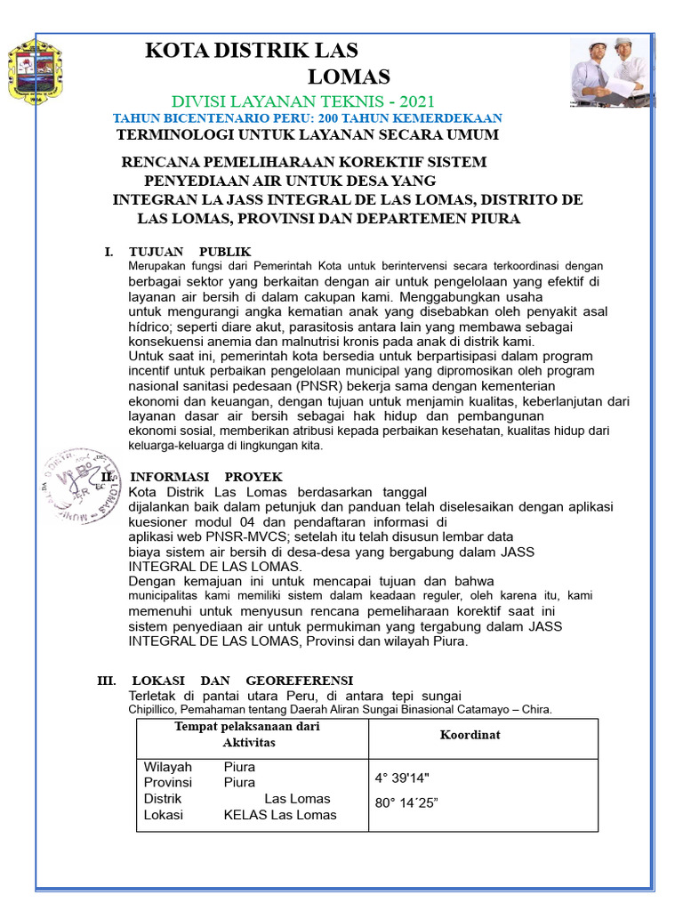 TDR - Pemeliharaan-Jass Integral Las Lomas | PDF