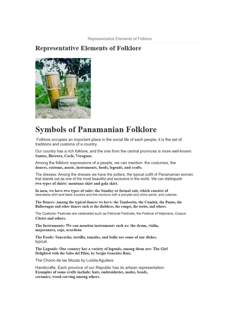 Elements of Panamanian Folklore | PDF