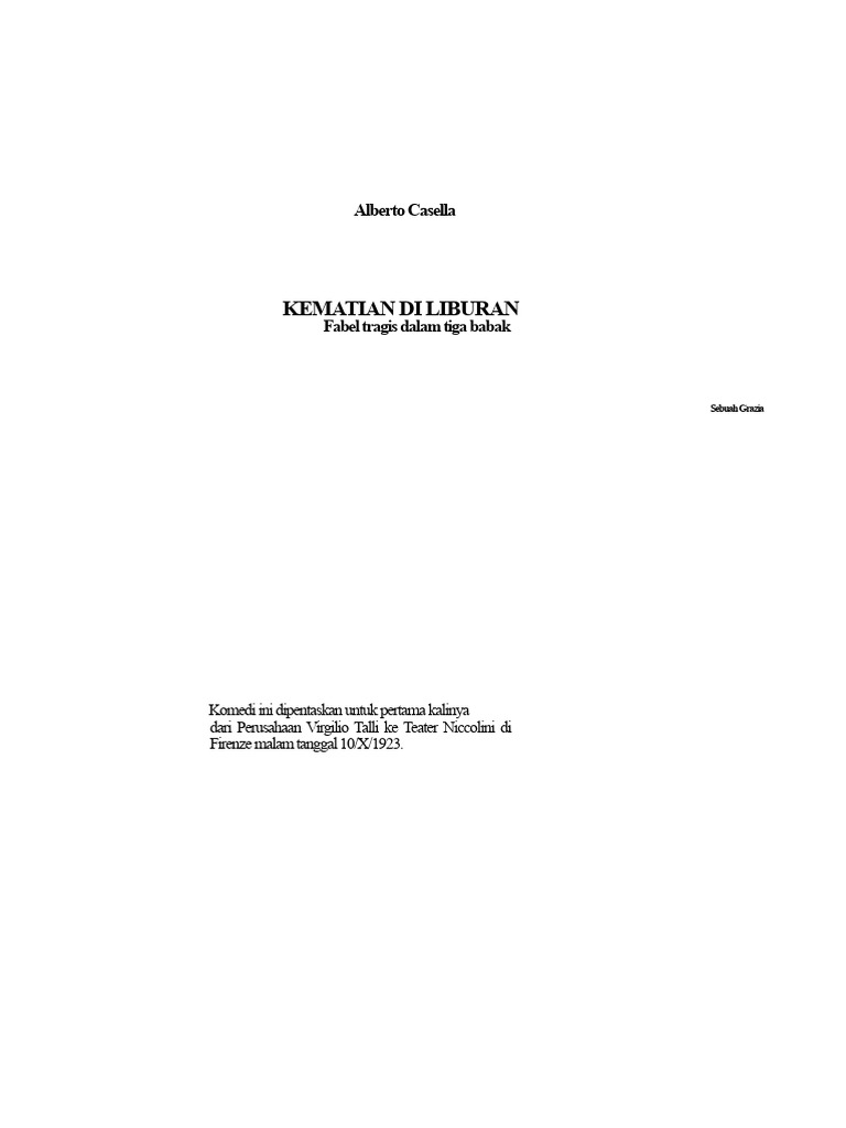 Alberto Casella - Kematian Dalam Liburan | PDF