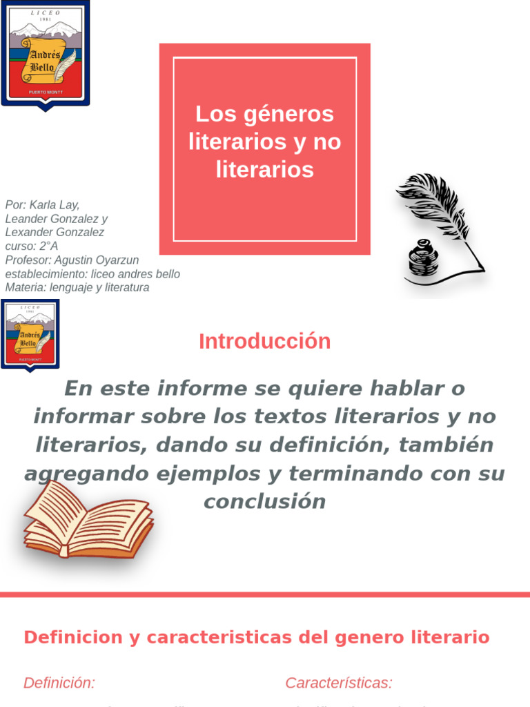 Los Géneros Literarios y No Literarios | PDF | Cuentos | Escritura