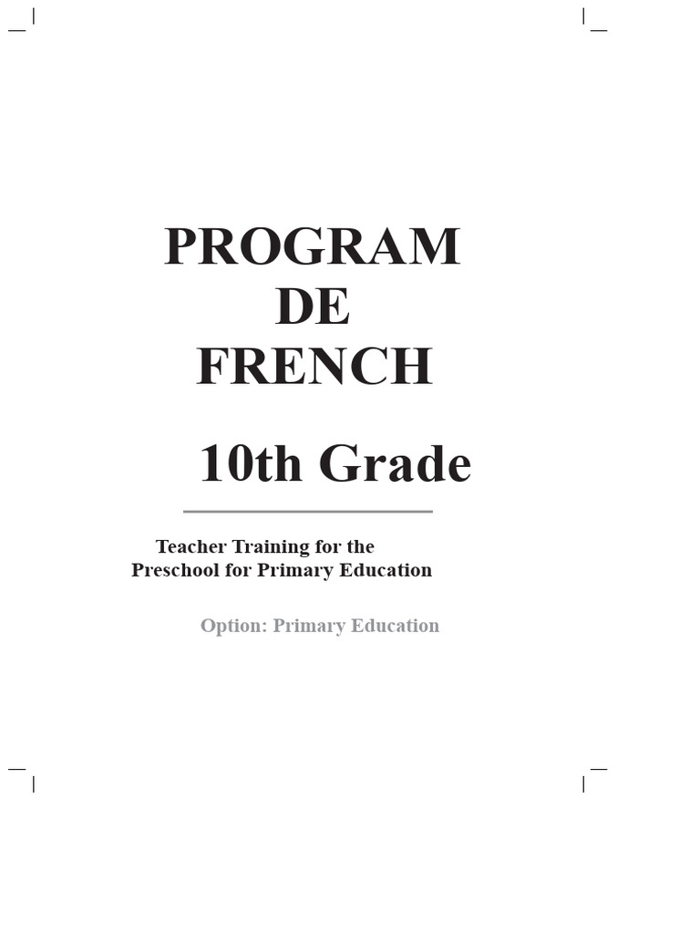 French Curriculum for 10th Grade Teachers | PDF | Curriculum | Unemployment
