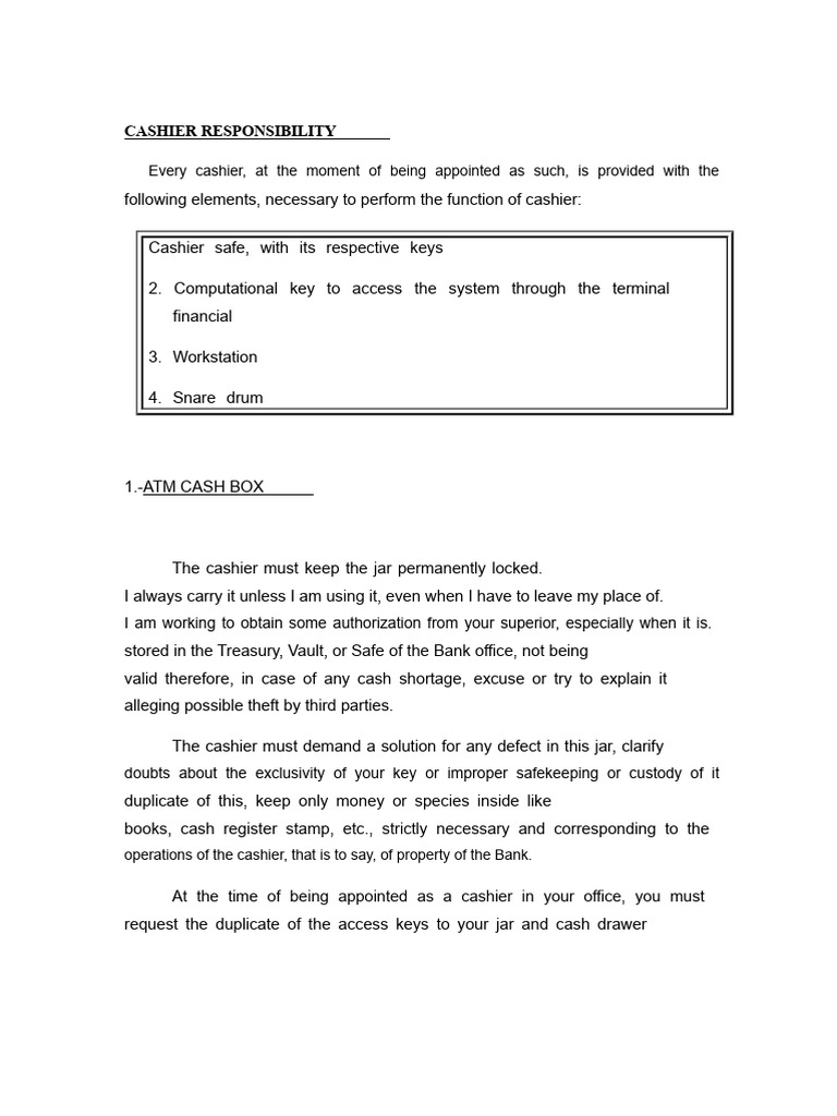 Bank Teller Manual | PDF | Cheque | Credit Card