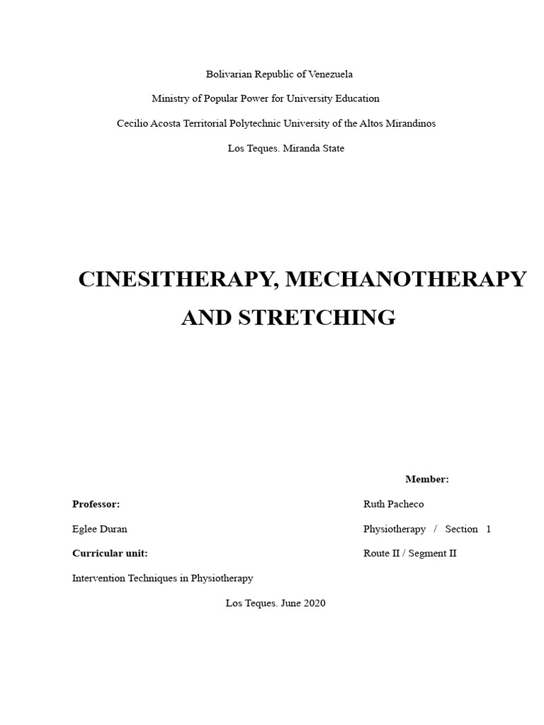 Kinesiotherapy Techniques in Physiotherapy | PDF | Skeletal Muscle ...