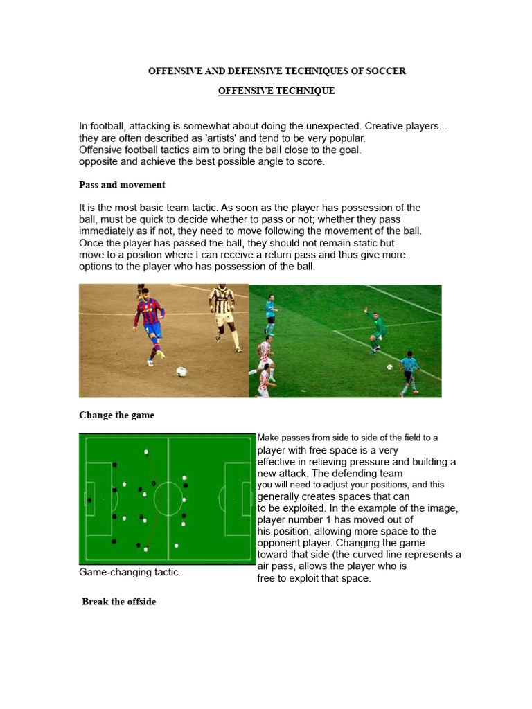Offensive Football Tactics Explained | PDF | Forward (Association ...