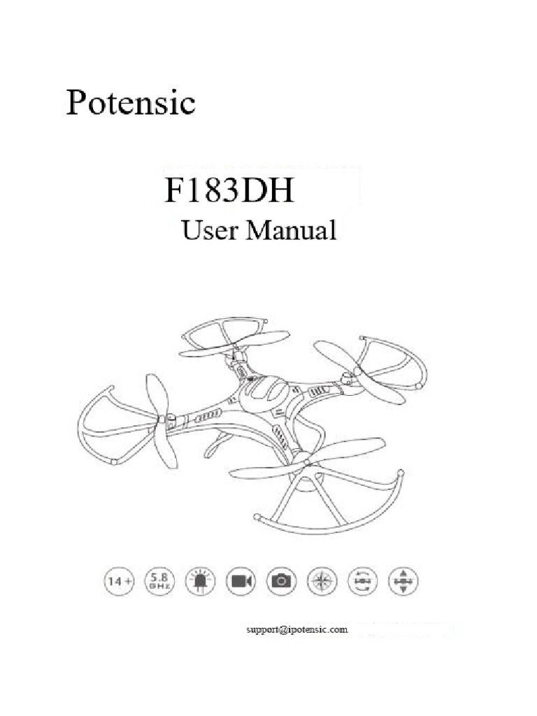 POTENSIC F183DH User Manual (English Version) PDF | PDF | Battery Charger | Electrical Engineering