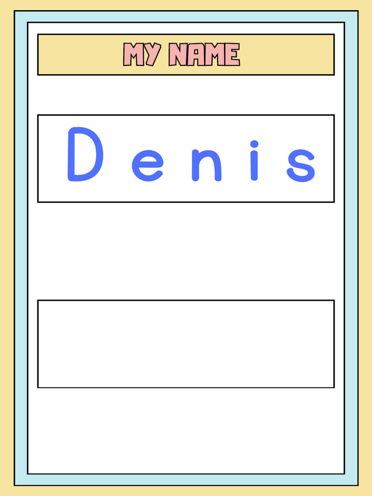 I Can Write My Name English Worksheet in Colorful Simple Style | PDF