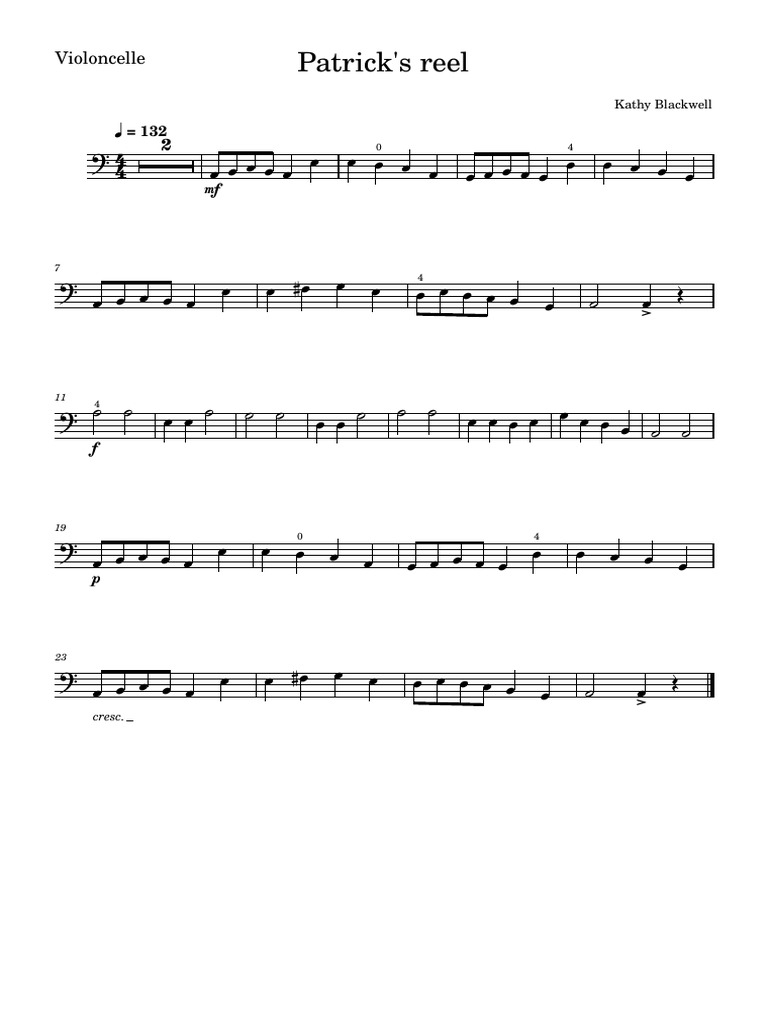 Patricks Reel Cello | PDF