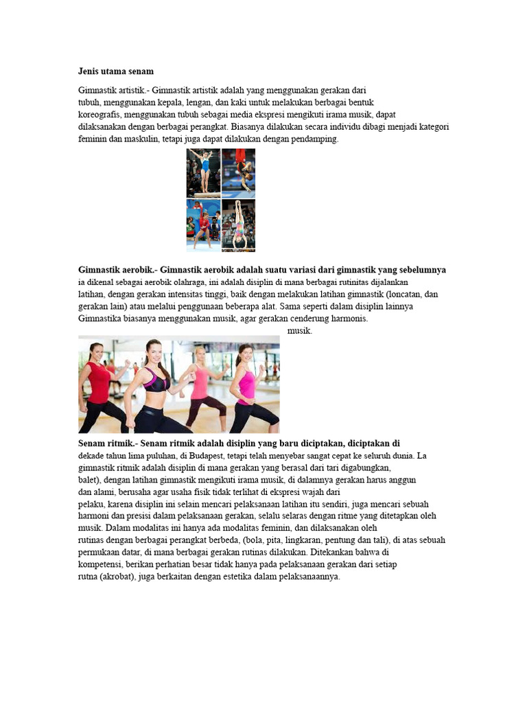 Jenis Utama Senam | PDF