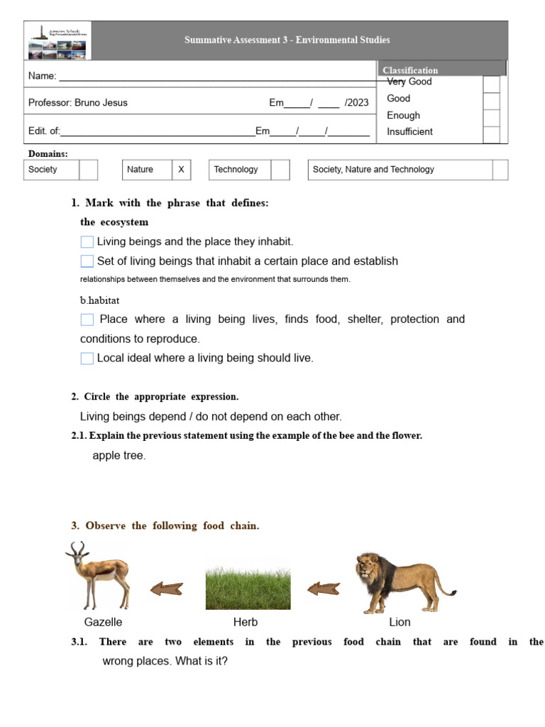 Environmental Studies Assessment Guide | PDF | Earth | Nature