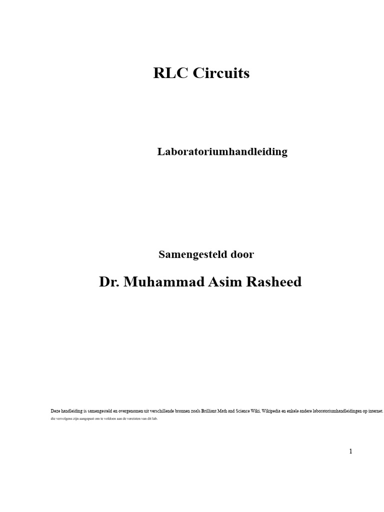 RLC Serie Lab Handboek | PDF