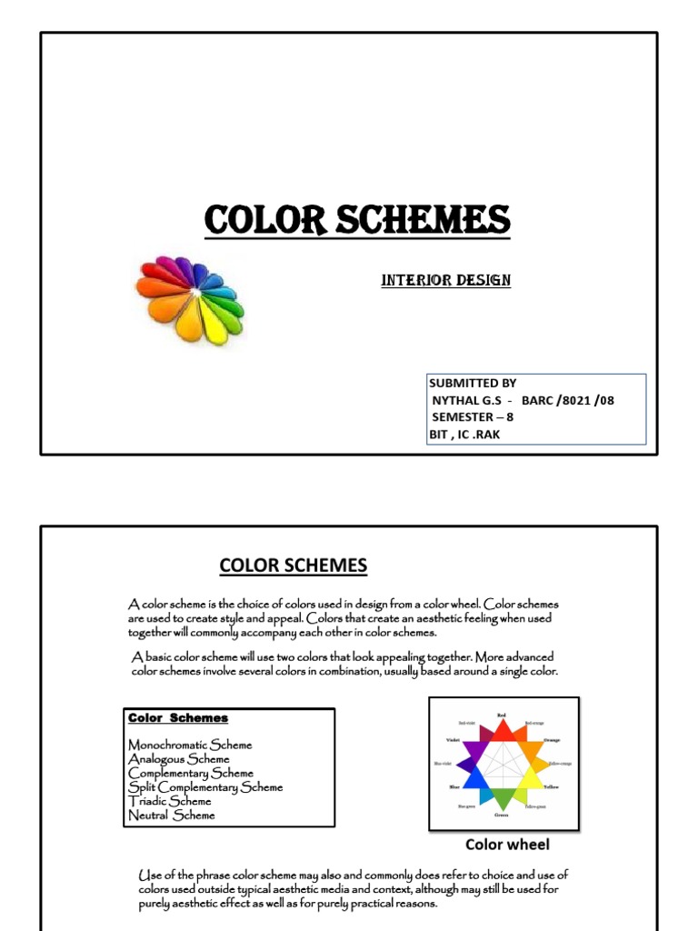 Color Schemes Final | PDF | Electromagnetic Spectrum | Light
