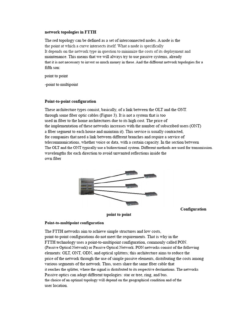 FTTH Network Topologies Explained | PDF | Network Topology | Fiber To The X