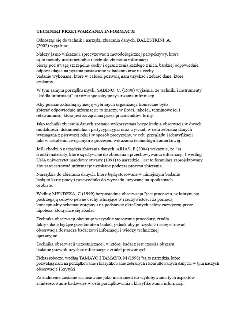 Techniki Przetwarzania Informacji | PDF