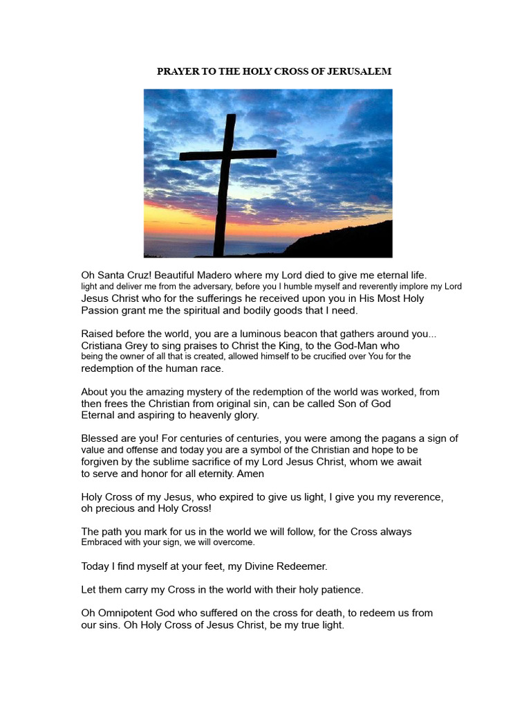 Prayer of the Holy Cross of Jerusalem | PDF | Jesus | Salvation