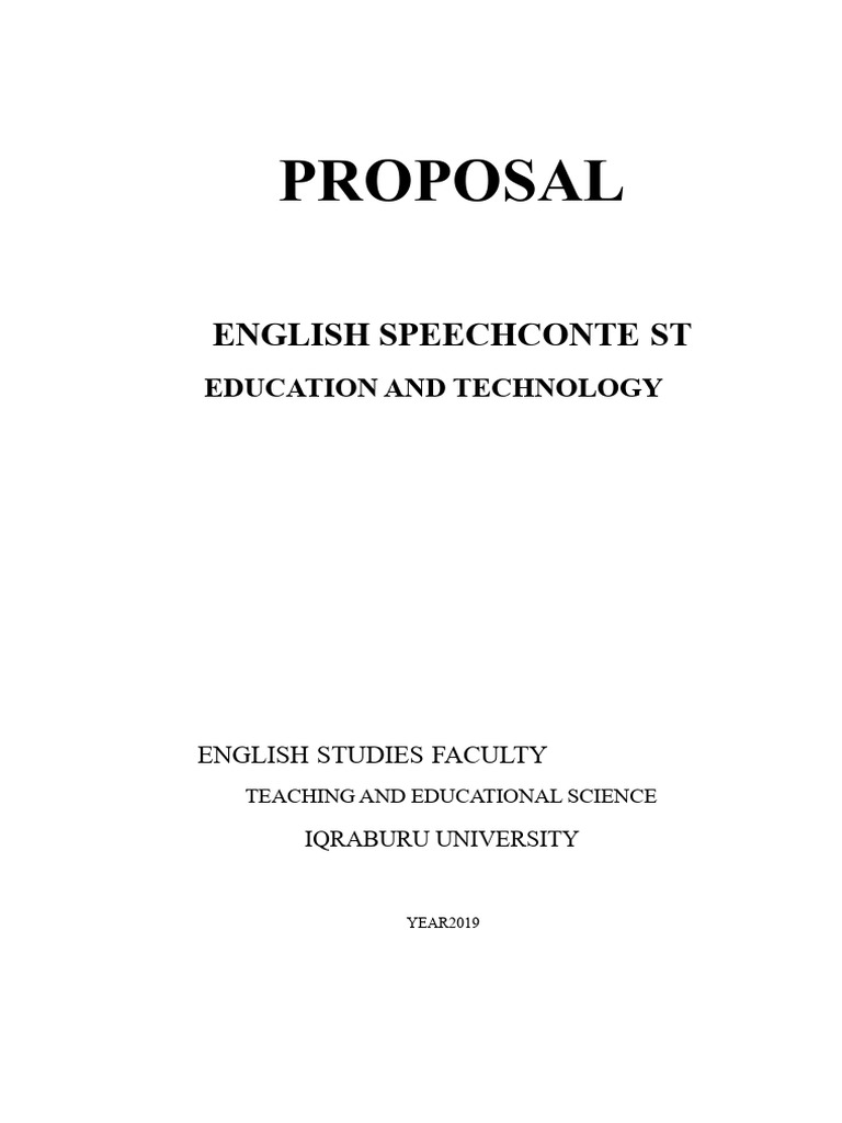 Proposal For English Speech Contest | PDF | English Language | Speech