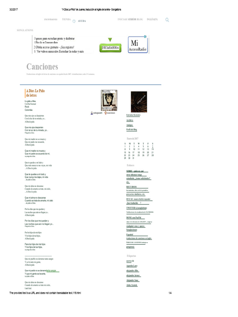 A Dios Le Pido - de Juanes, Traducción Al Inglés de La Letra ...