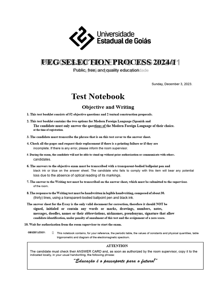 Notebook Test PS Ueg 2024-1(8) | PDF | Pollination | Translation (Biology)