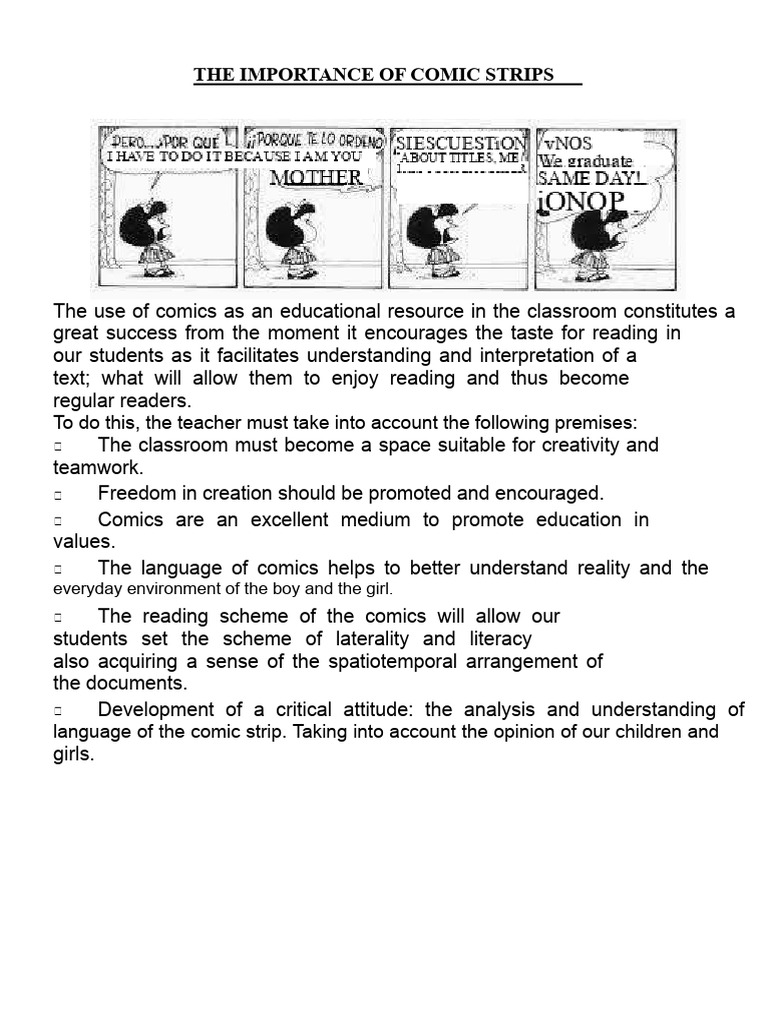 The Importance of Comic Strips | PDF | Comics | Comic Strips