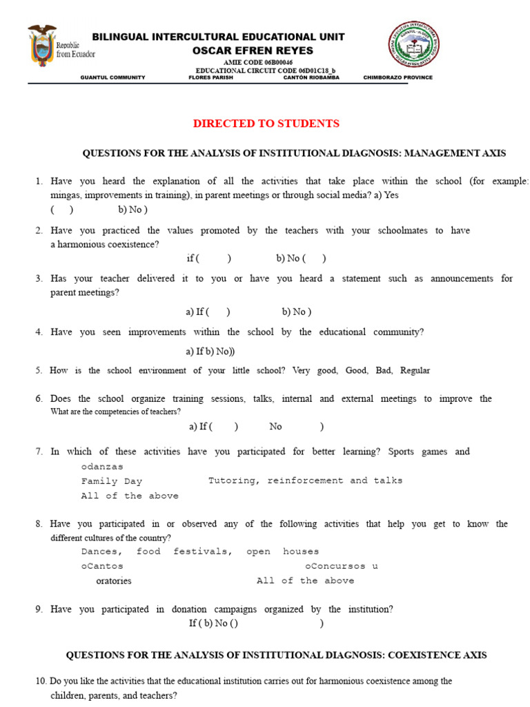 Bilingual Intercultural Education Survey | PDF | Human Communication ...