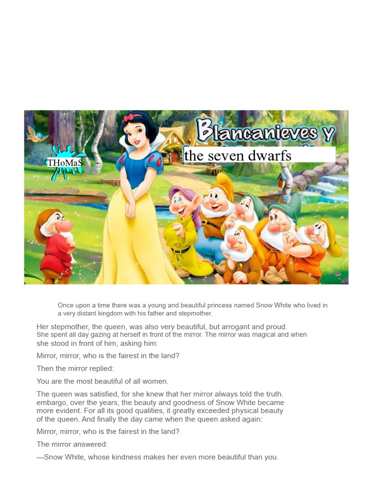 Once Upon A Time There Was A Young and Beautiful Princess Named Snow White Who Lived in A ...