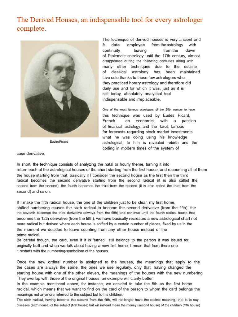Astrology Notes: The Derived Houses, An Indispensable Tool for Every ...