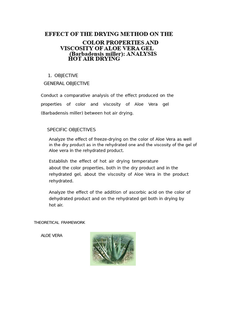 Effect of The Aloe Vera Drying Method | PDF | Fluid | Water