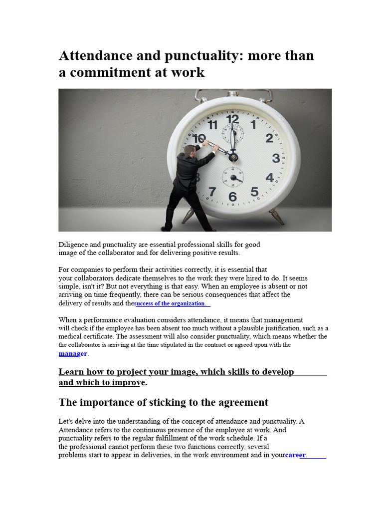 Attendance and Punctuality | PDF | Employment | Occupational Safety And ...