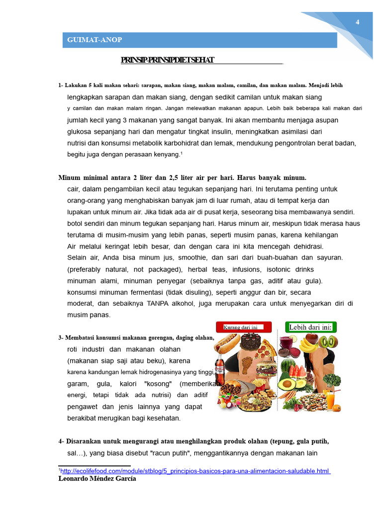 Prinsip Diet Sehat untuk Gaya Hidup Optimal | PDF