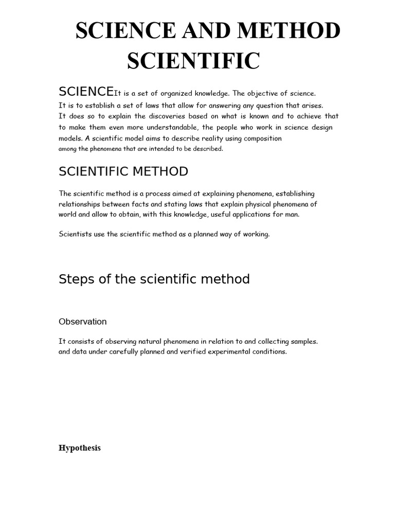 Science and The Scientific Method | PDF | Scientific Method | Science
