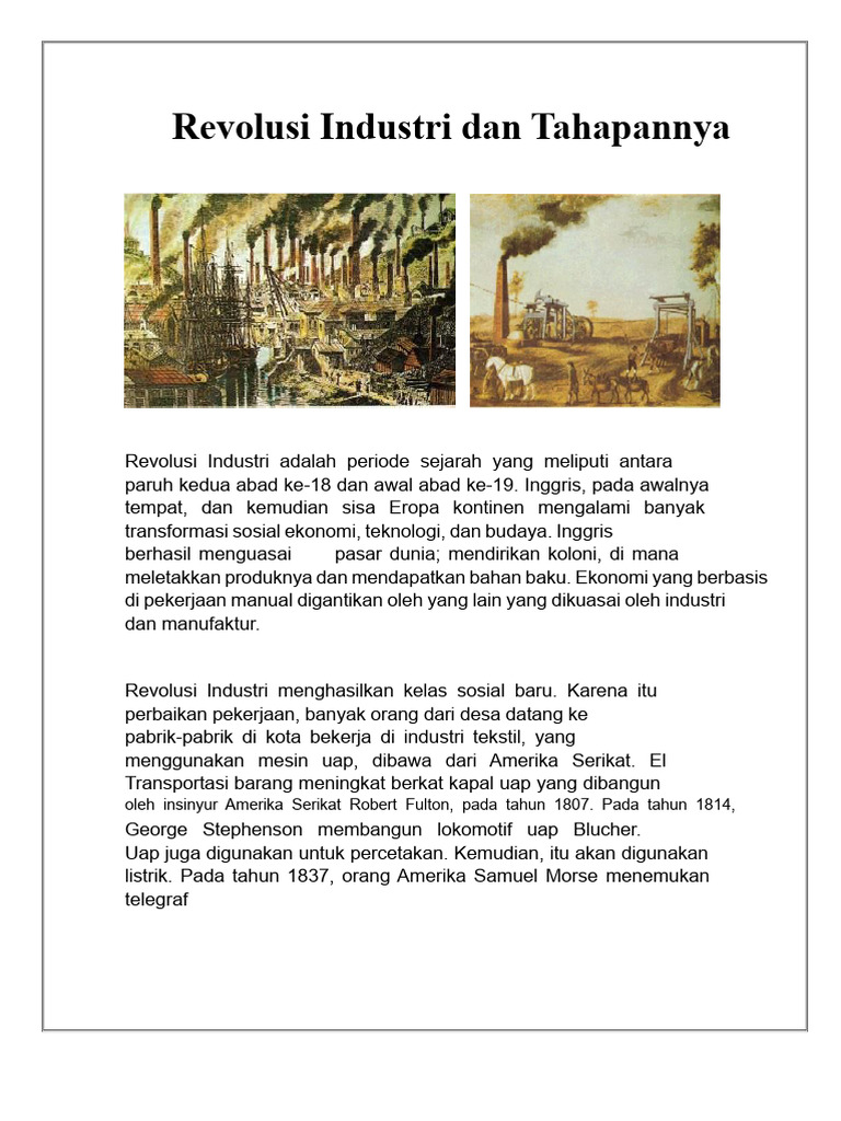 Revolusi Industri dan Tahapannya | PDF