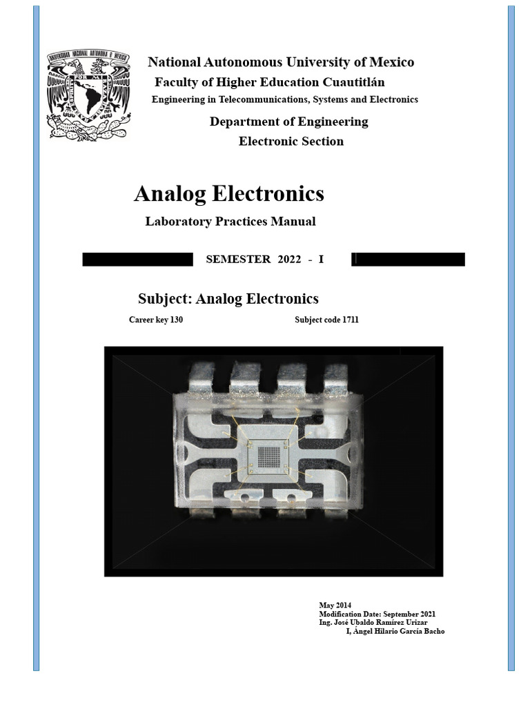 Analog Electronics Lab Manual 2022-1 | PDF | Amplifier | Electronic Filter