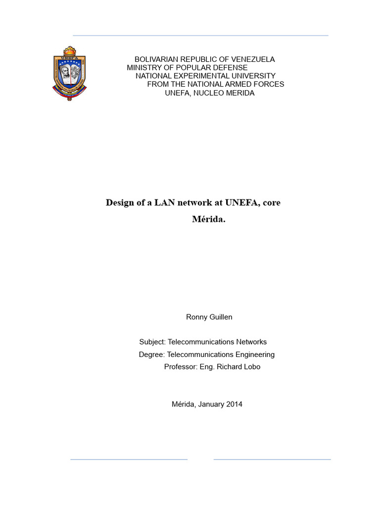 RED LAN Project - Telecommunications Networks | PDF | Computer Network ...