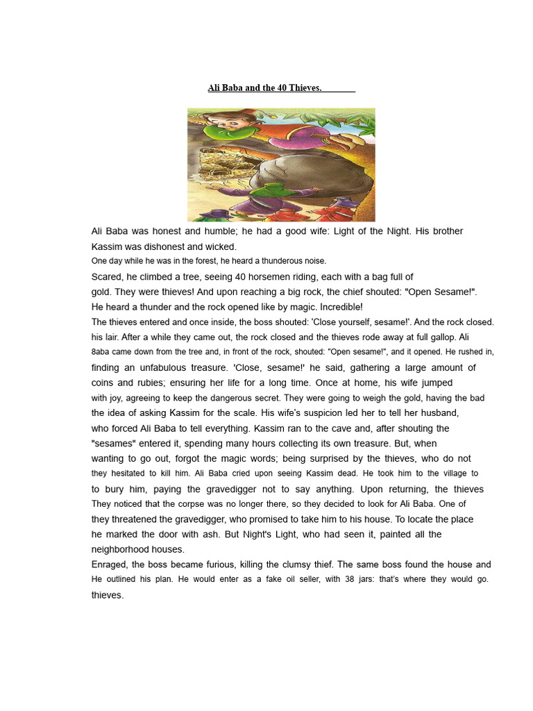 Ali Baba and The 40 Thieves | PDF