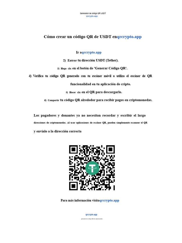 Generador de Código QR para USDT | PDF