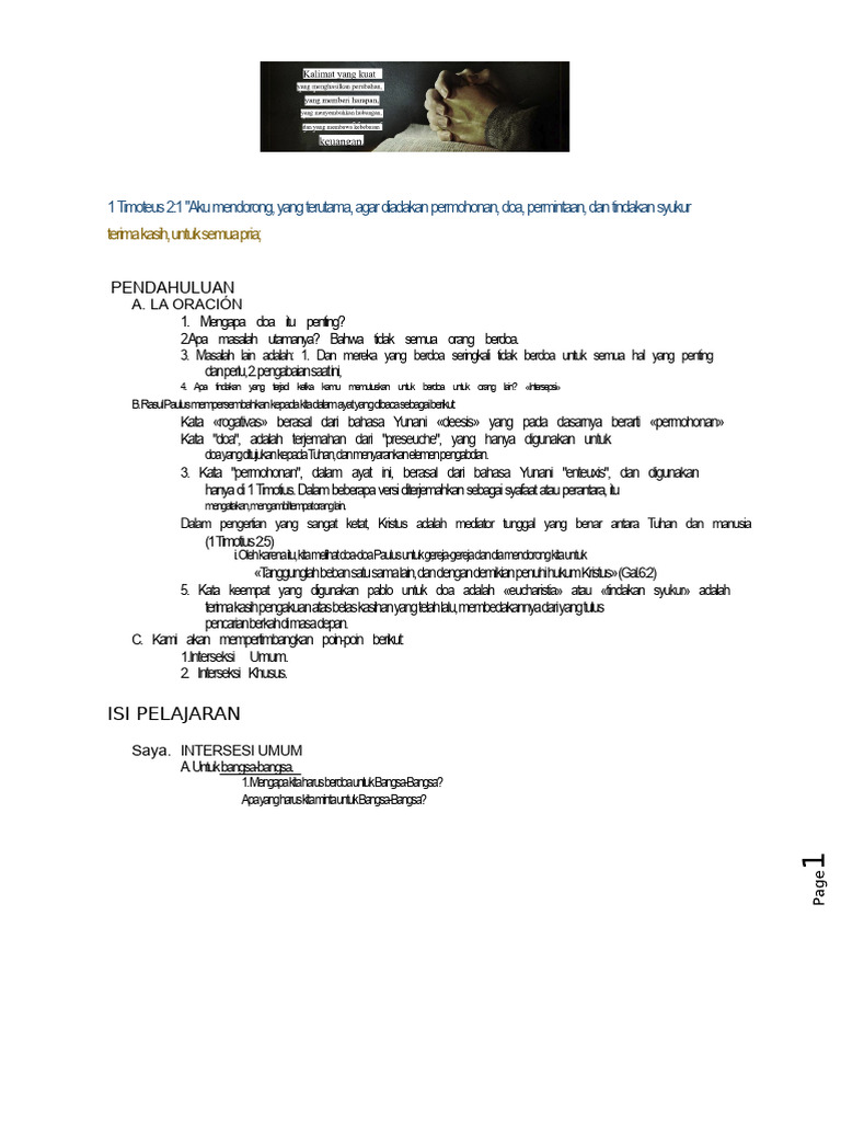 Pentingnya Doa Syafaat untuk Semua | PDF