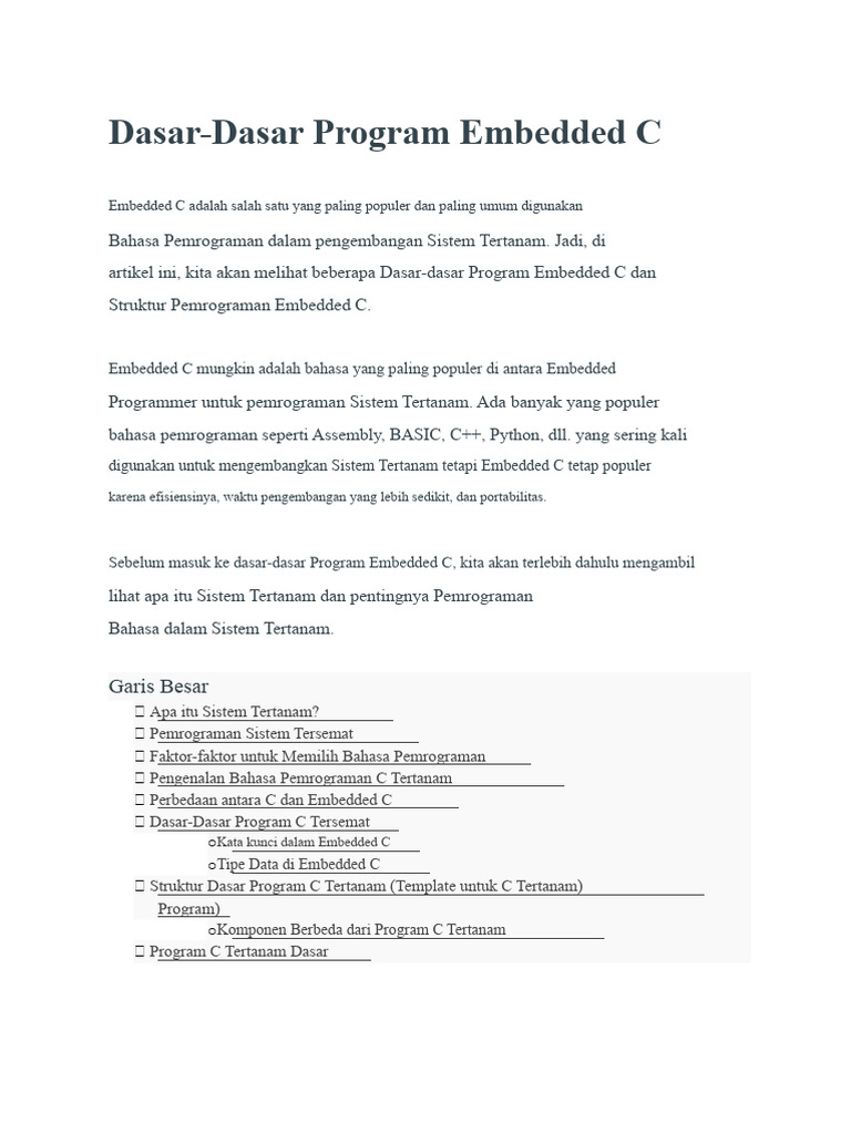 Dasar Dasar Program C Tertanam Pdf