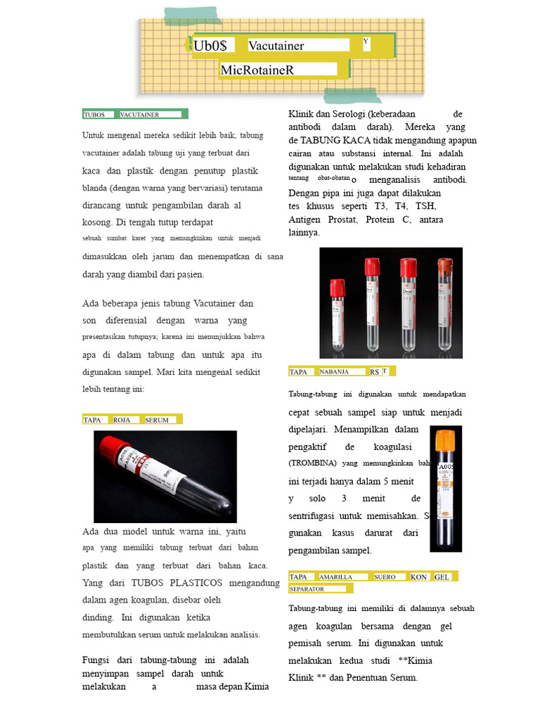 Tabung Vacutainer dan Mikro | PDF