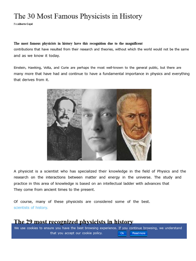 30 Most Famous Physicists in History | PDF | Physics | Theoretical Physics