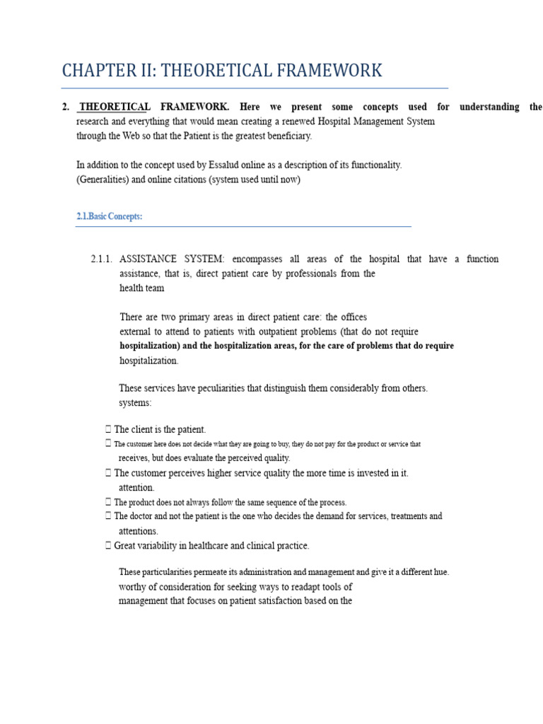 Theoretical Framework | PDF | Medicine | Patient
