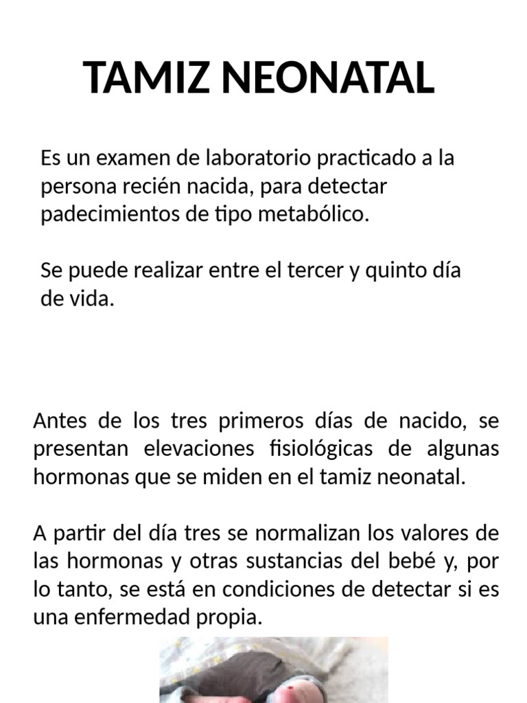 Tamiz Neonatal: Detección de Enfermedades | PDF | Hipotiroidismo ...
