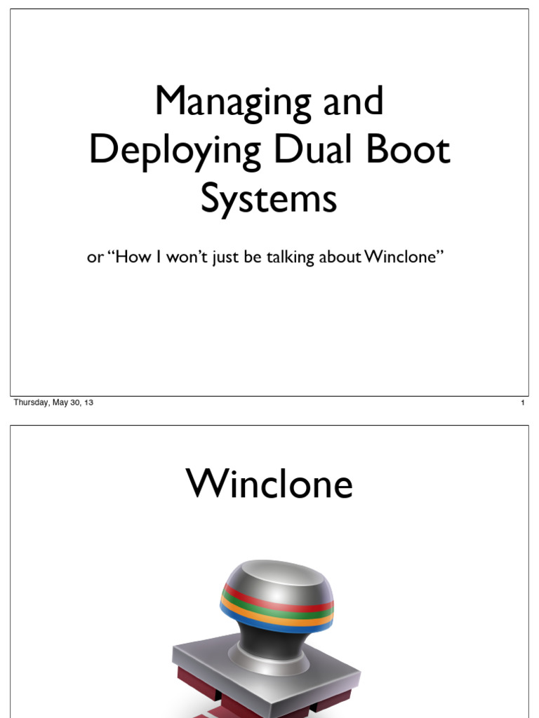 Psumacconf2013 Managing and Deploying Dual Boot Systems | PDF | Booting ...