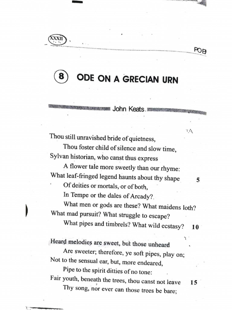 Ode On A Grecian Urn Complete | PDF