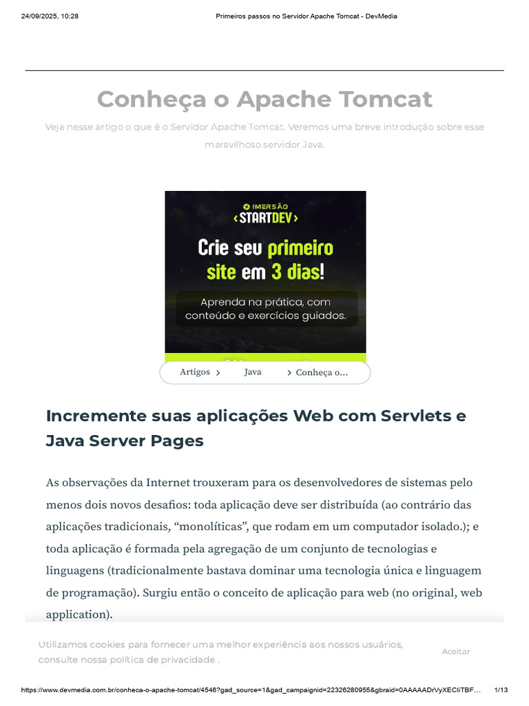 Introdução ao Servidor Apache Tomcat | PDF | Rede mundial de ...