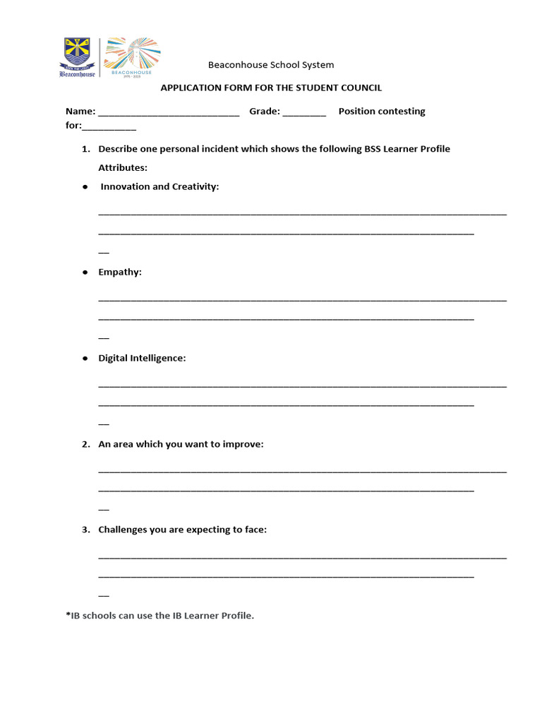 Annex 1 - Student Application Form | PDF