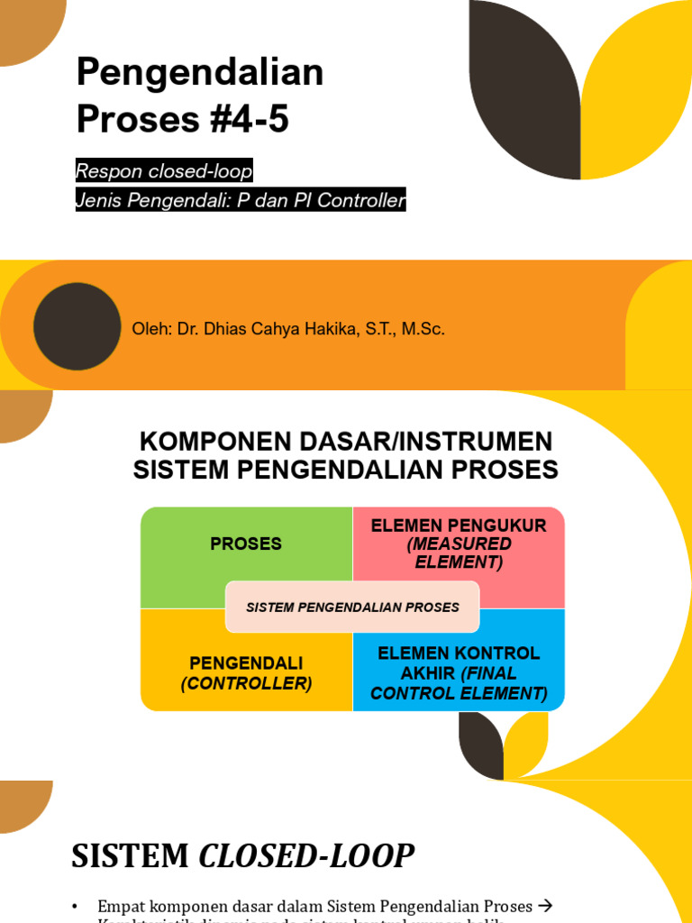 Pengpros #4-5 - Respon Closed Loop, P Dan PI Controller | PDF