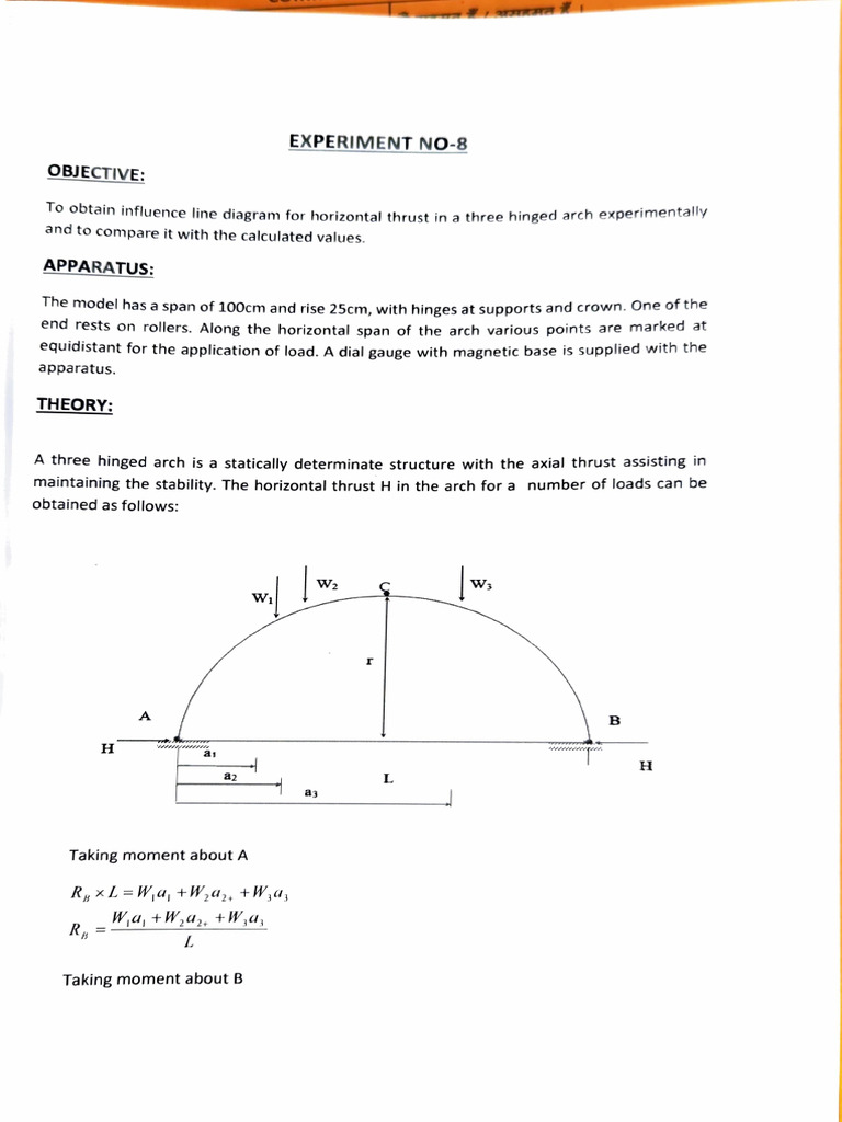 Three Hinger Arc Influence Line | PDF | Force | Applied And Interdisciplinary Physics